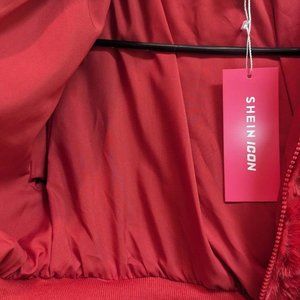 SHEIN | Jackets & Coats | Cherry Red Fuzzy Jacket | Poshmark